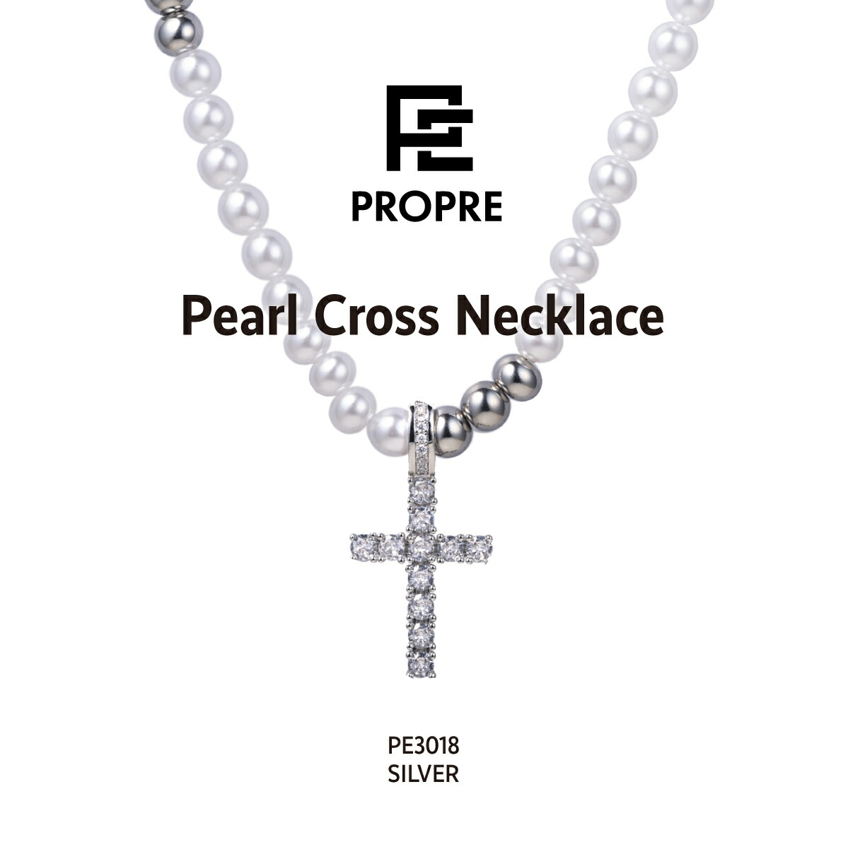 【楽天市場】【返金保証】PROPRE プロープル シルバー ネックレス 十字架 クロス パール ネックレス パールネックレス 銀 ヒップホップ ストリート プレゼント：aibee