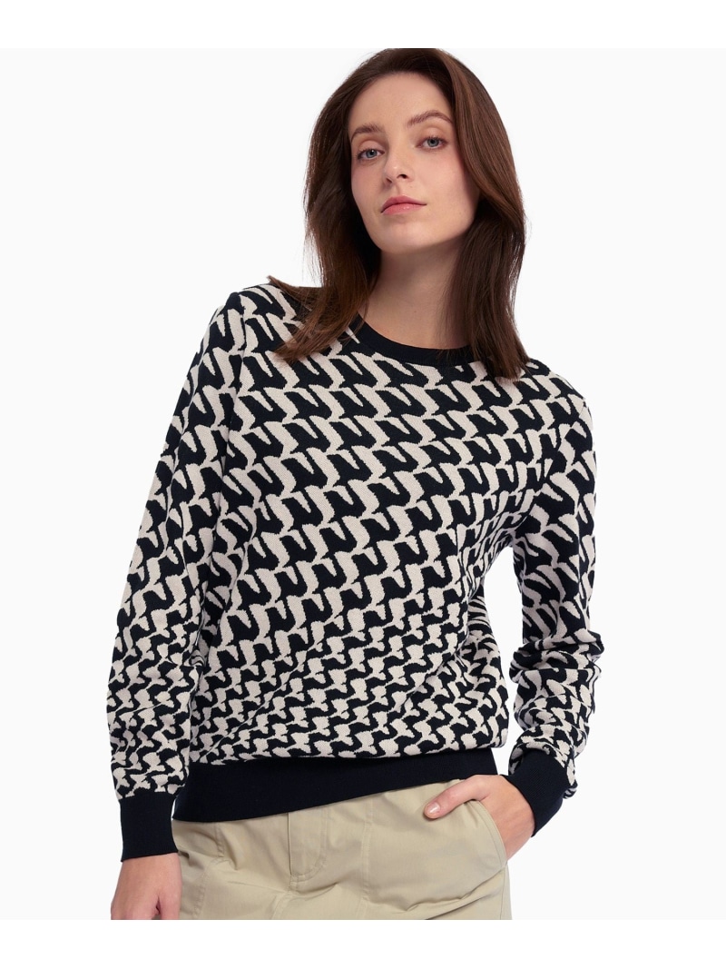 【楽天市場】バーズアイ ジャカードニットセーター AIGLE エーグル トップス ニット ホワイト レッド ブラック【送料無料】[Rakuten Fashion]：AIGLE