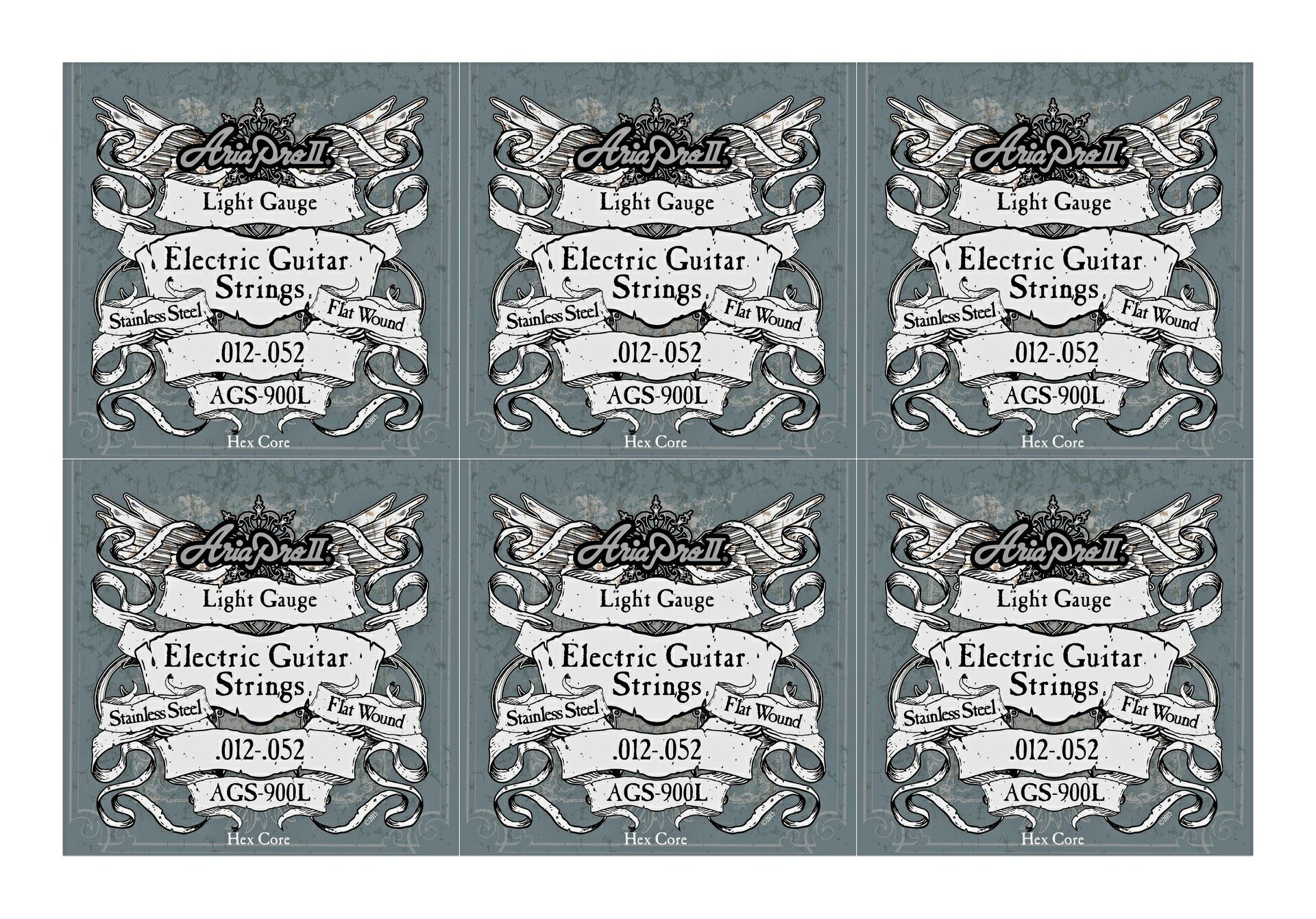 【楽天市場】【メール便・送料無料・代引不可】ARIA アリア AGS-900L ×6セット ジャズギター弦フラットワウンド：愛曲楽器