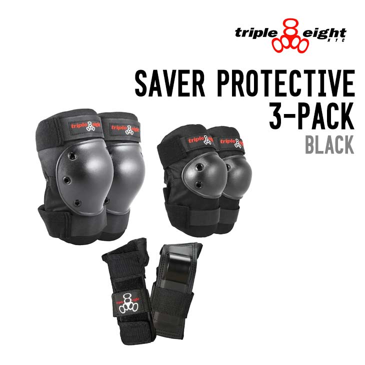 【楽天市場】TRIPLE EIGHT トリプルエイト SAVER PROTECTIVE 3-PACK セイバー プロテクティブ 3 パック 正規品 スケートボード スケボー SK8 ...