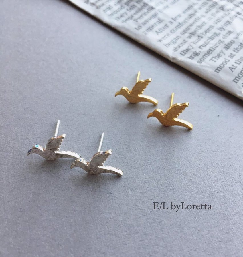 【楽天市場】真鍮 bird pierce アクセサリー ピアス GOLD ゴールド 金 SILVER シルバー 銀 無垢真鍮 バード 鳥 女性 ...