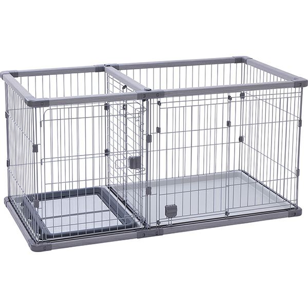 【楽天市場】Petio(ペティオ)ドッグルームサークル Plus ワイド グレー：アイム