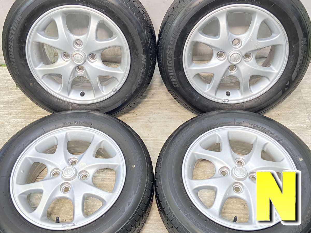 【楽天市場】165/70R14 ブリヂストン ネクストリー トヨタ純正 14x5.5 45 100-4穴 中古タイヤ サマータイヤ ホイールセット 4本セット：タイヤ・ホイール カンパニー