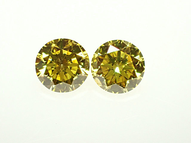 【楽天市場】0．087ct ＆ 0．082ct FANCY INTENSE YELLOW SI2 ペア組 イエローダイヤモンド ルース：アインインターナショナル