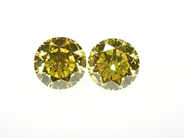 【楽天市場】0．087ct ＆ 0．082ct FANCY INTENSE YELLOW SI2 ペア組 イエローダイヤモンド ルース：アインインターナショナル