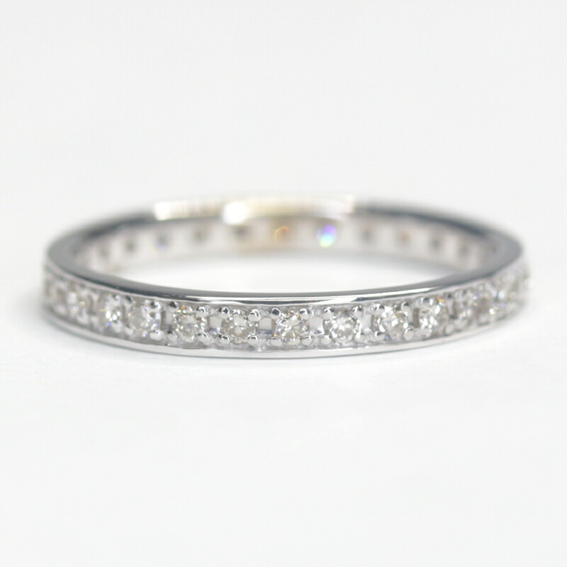 【楽天市場】ダイヤモンド 0.3ct リング 8号 K18WG ホワイトゴールド フルエタニティリング ラウンドカット シンプル 定番 細身 4月誕生石 金剛石【中古】【ジュエリー】【送料無料 ...