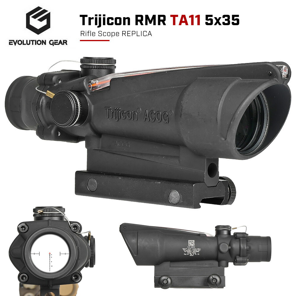 【楽天市場】【 Evolution Gear 製 】 Trijicon TA11 ACOG 5x35 スコープ レプリカ 5倍率 光ファイバー ...