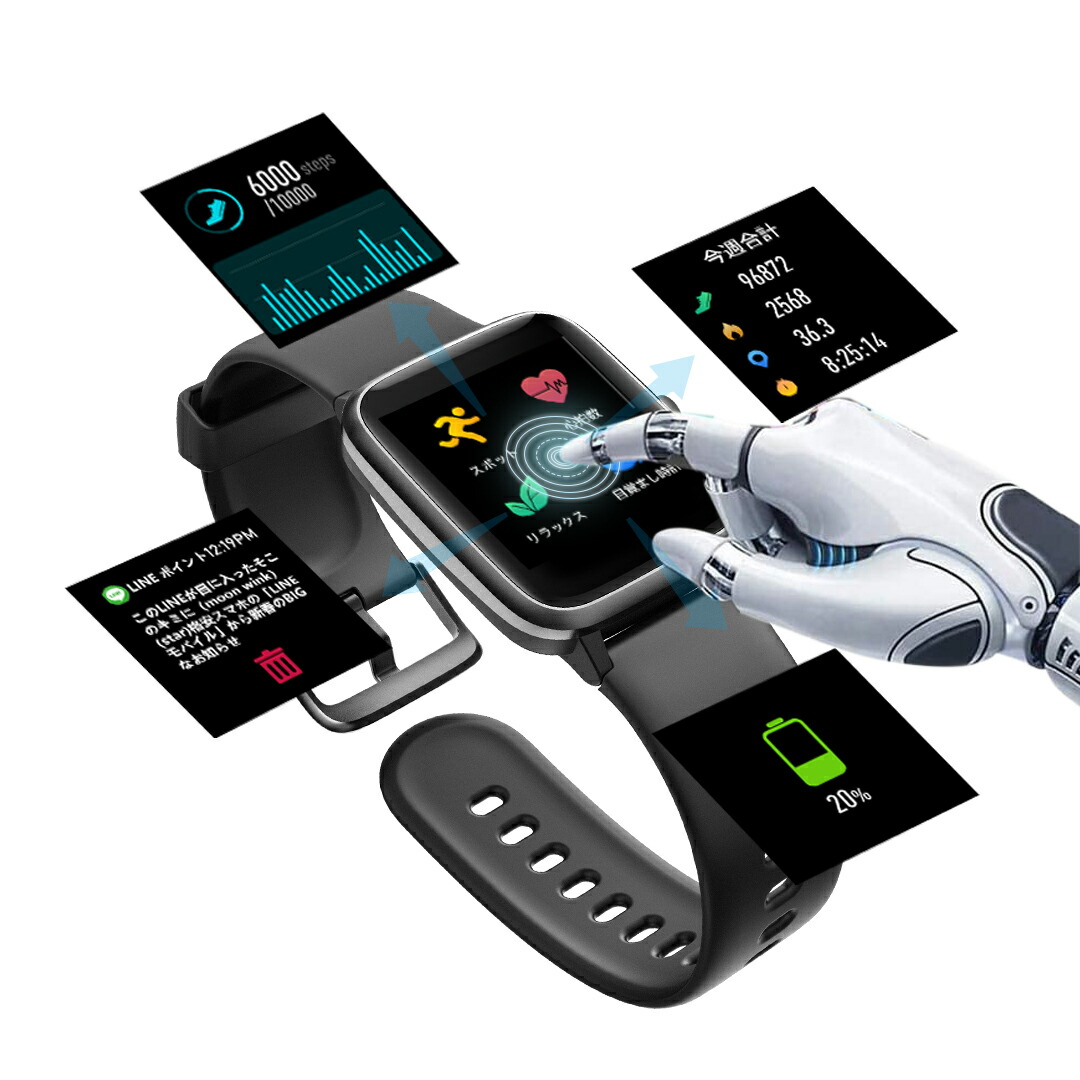 【楽天市場】\期間限定P5&300円クーポン／スマートウォッチ SW021 レディース メンズ 心拍 腕時計 Smart Watch 活動量計 ...