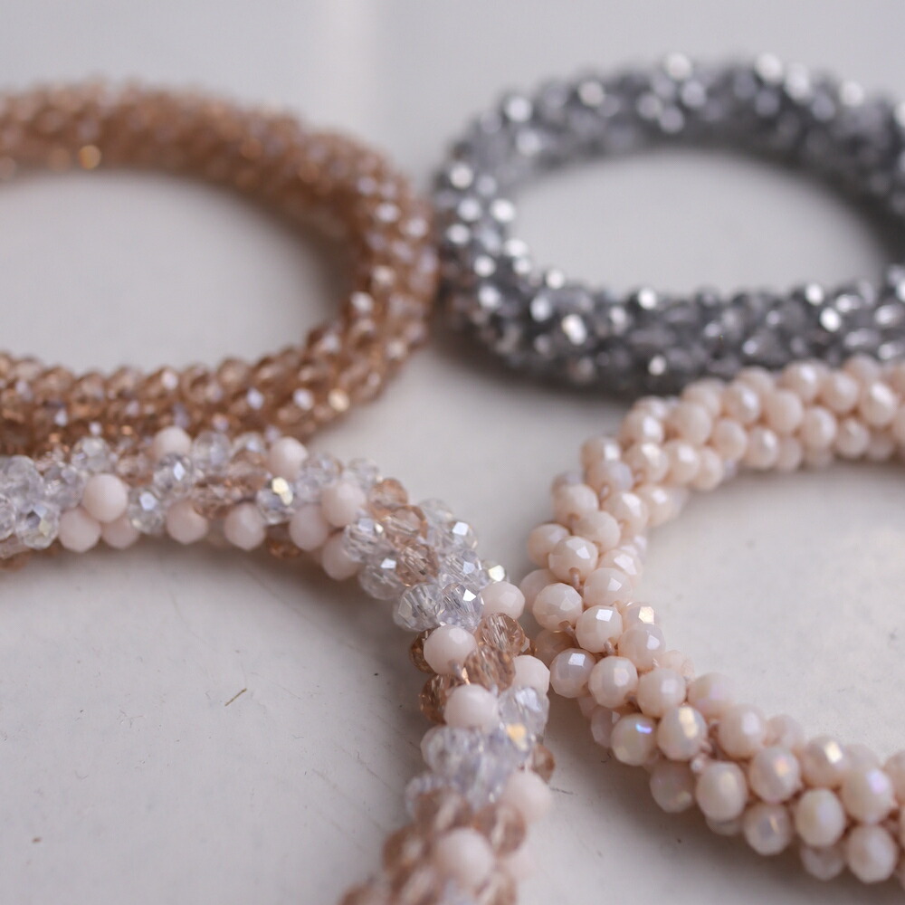 H028 ヘアアクセサリー ヘアゴム ゴム 髪留め まとめ髪 ピンク ビーズ おしゃれ シンプル レディース ビーズ ヘアアレンジ バリュー 人気 ajiro