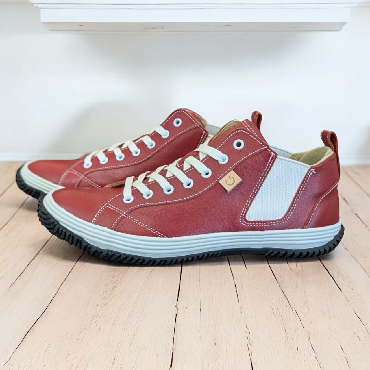 【楽天市場】ヒモ通しお届け SPINGLE[スピングル]/SP-442/RED[レッド] レザースニーカー ミドルカット レースアップ 赤 ...