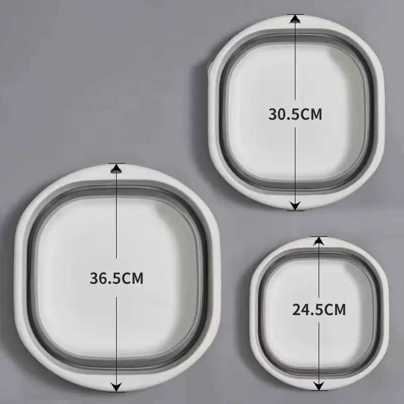 【楽天市場】湯おけ 洗いおけ 掃除 洗濯 お風呂 キッチン コンパクト 省スペース シリコンバケツ たらい 3点セット：shopAKEMI