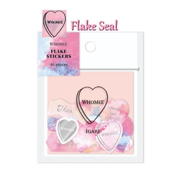 【楽天市場】【 RYU RYU SEAL 】 WHOMEE フレークシール フーミー WHFS-01 ミスティーピンク シルバー箔 ハート型 リボン風 ラベル風 コラボ シール リュリュ ...