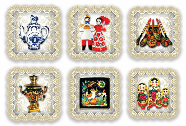 【楽天市場】ロシア 工芸品・お土産 コースター 6枚セット（ロシア製）：Akhtuba