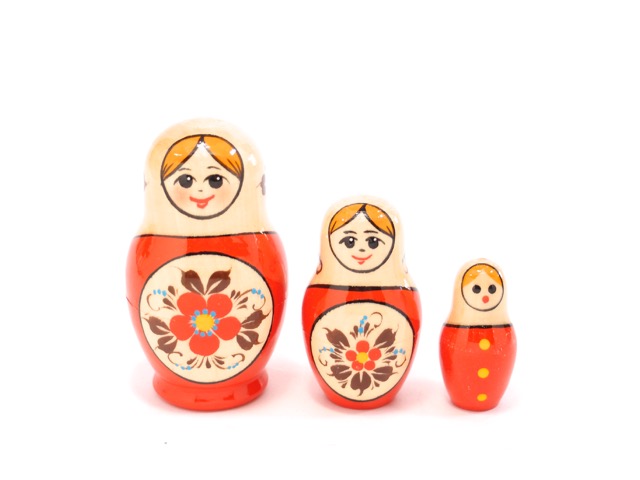 【楽天市場】キーロフ産 マトリョーシカ 3個組 「伝統柄 お花」 [ロシア製]：Akhtuba