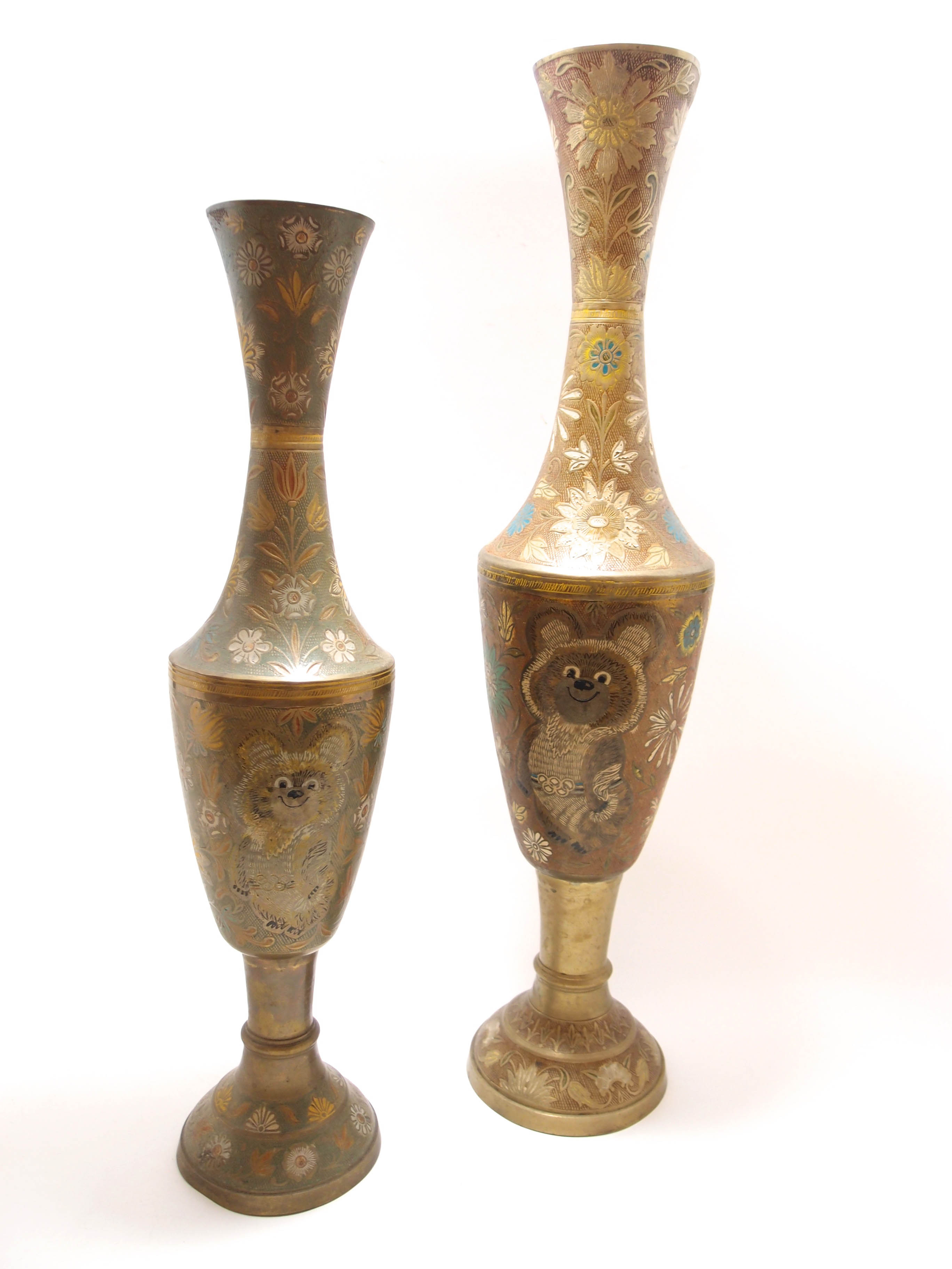 【楽天市場】こぐまのミーシャ（モスクワ五輪マスコット）「フラワーベイス（金属製）」 [ソ連・アルメニア共和国 製] ：Akhtuba