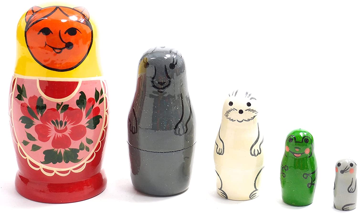 【楽天市場】VOLGA (ヴォルガ) Traditional Semenov Animals Matryoshka 5 piece ...