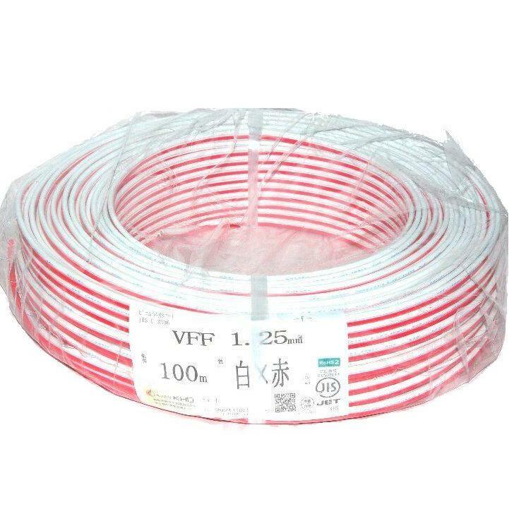 【楽天市場】電気コード 100V 1000Wまで使用可能 PSE認証取得済み KHD製 VFF 1.25sq 赤白【100m 巻】：秋葉原の九州電気 楽天市場店