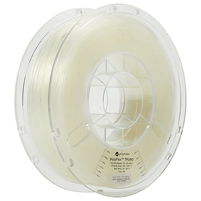 【楽天市場】Polymaker PolyFlex TPU90 フィラメント (1.75mm, 0.75kg) Clear 半透明 3Dプリンター用 PD02004 ポリメーカー【送料無料 ...
