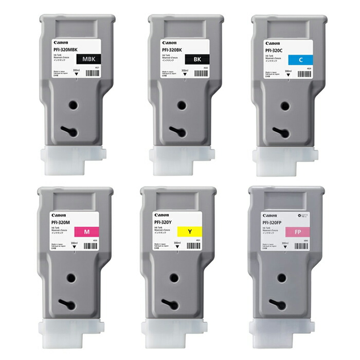 【楽天市場】【セット】キヤノン 純正 インクタンク 300ml 6色セット MBK/BK/C/M/Y/FP PFI-320-6SET CANON【送料無料】【KK9N0D18P】：安心家電販売 ...
