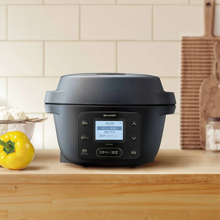 【楽天市場】シャープ 電気無水鍋 1.6L ヘルシオ ホットクック まぜナビ搭載 KN-MN16H-B ブラック SHARP 新機能「まぜナビ」搭載の2～4人用 水なし自動調理鍋 低温調理 ...