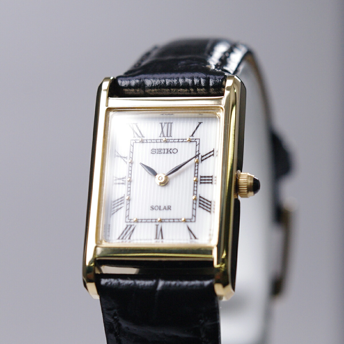 【楽天市場】セイコー SEIKO 腕時計 ソーラー SOLAR 日本製ムーブメント 海外モデル ブラック/ゴールド 革ベルト SUP250 ...