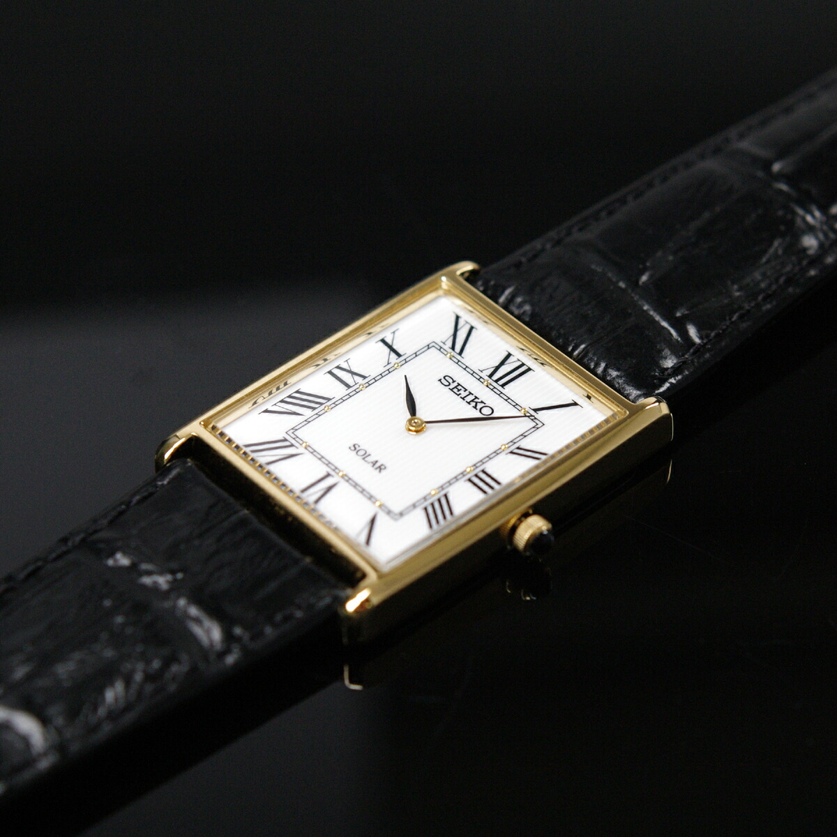 【楽天市場】セイコー SEIKO 腕時計 ソーラー SOLAR 日本製ムーブメント 海外モデル ブラック/ゴールド 革ベルト SUP880 ...