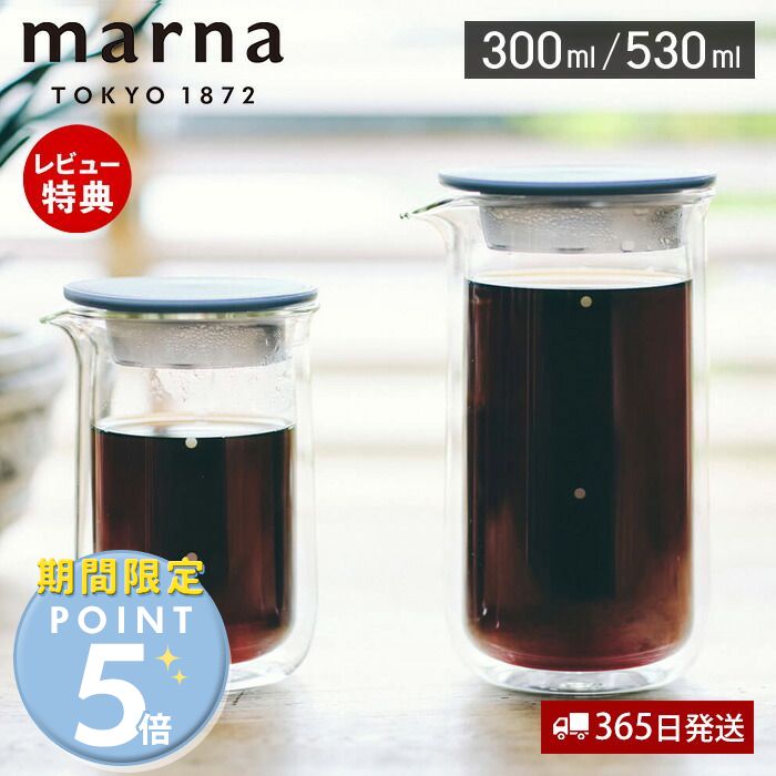 【楽天市場】[マーナ今だけ全品P5倍＆5%OFFクーポン]【365日出荷&当店限定特典付】marna マーナ ウォーターピッチャー 1L ウォータージャグ 冷水筒 コンパクト ドアポケット ...