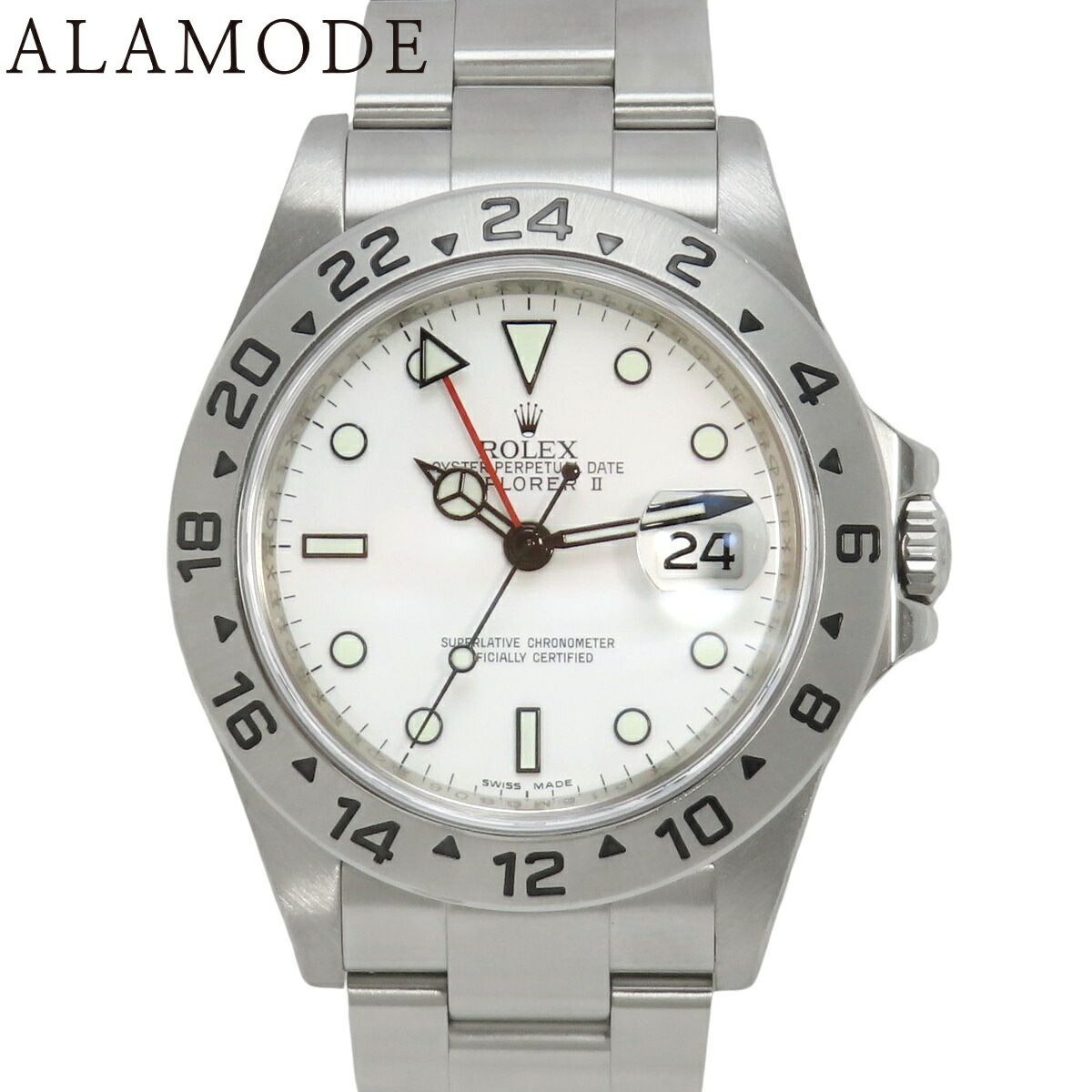 【楽天市場】【保証書付】ロレックス 16570 エクスプローラー2 SS ステンレス ランダム番 自動巻き 腕時計 2011年7月購入 メンズ ...