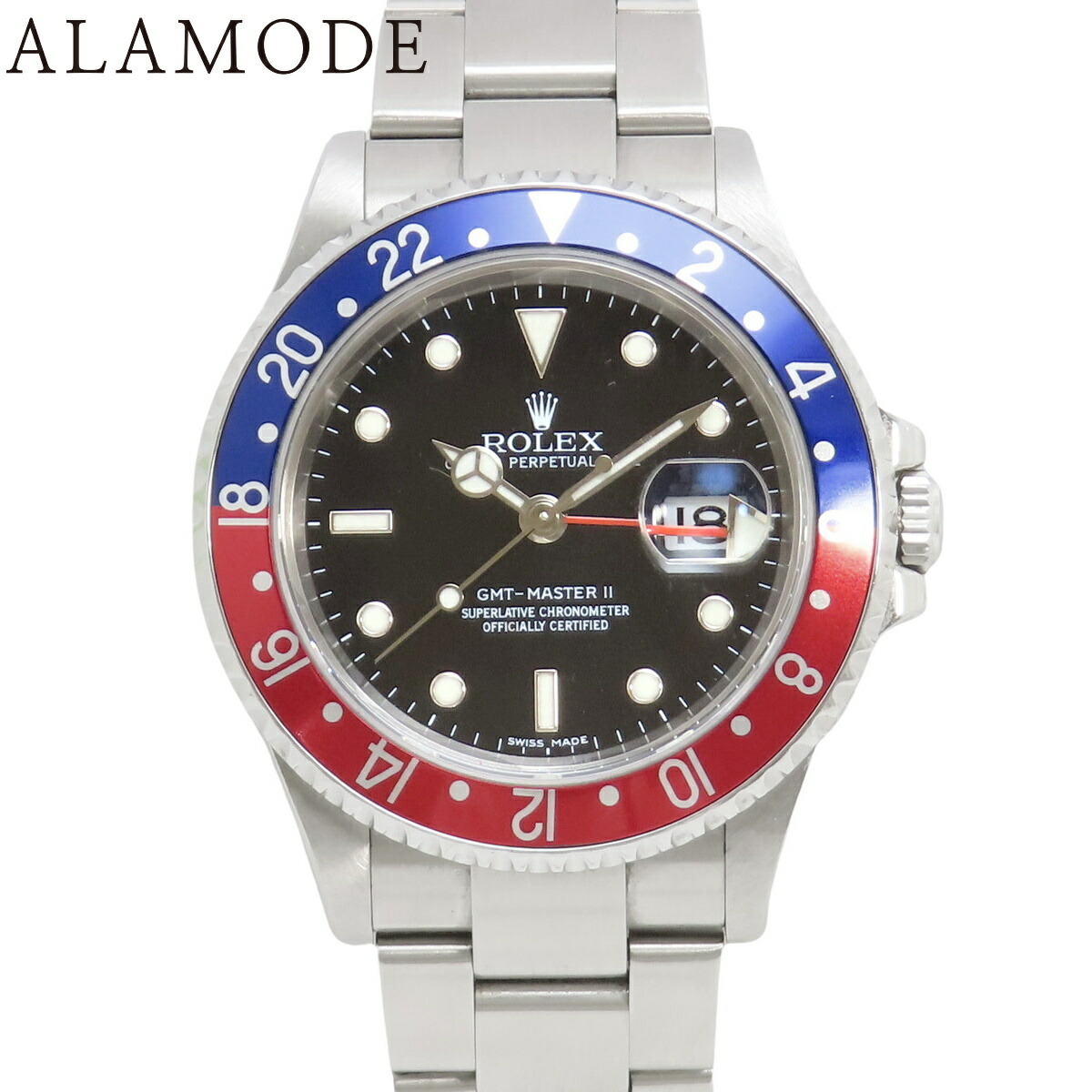 【楽天市場】【保証書付】ロレックス 16710 GMT Master 2 SS ステンレス D番(2005年) 自動巻き 腕時計 GMT ...