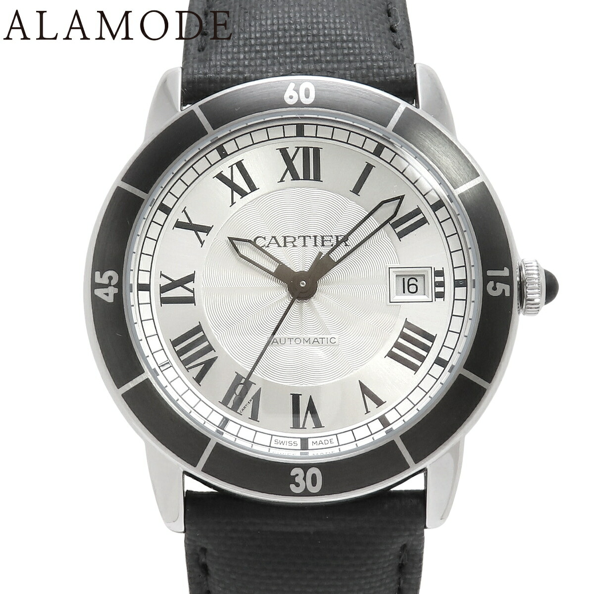 【楽天市場】カルティエ ロンド クロワジエール ドゥ カルティエ WSRN0002 SS/革 自動巻き 腕時計 デイト シルバー ブラック ...