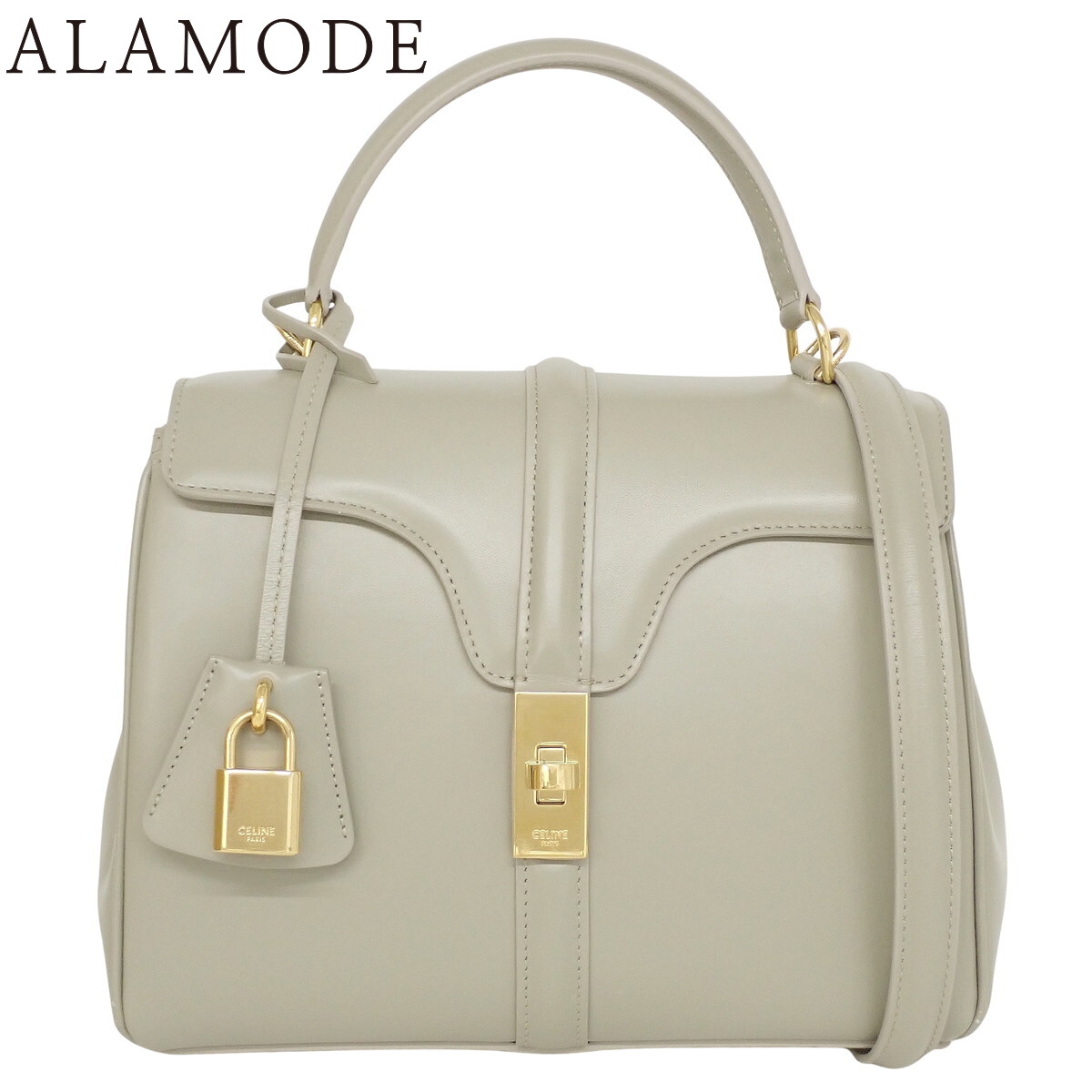 【楽天市場】CELINE(セリーヌ) スモール 16セーズ ハンドバッグ 2WAY ショルダー 肩掛け 斜め掛け カーフ グレージュ ゴールド ...