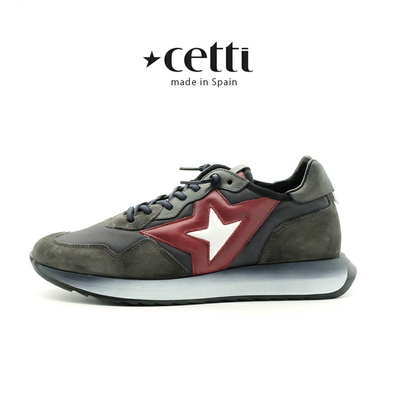 【楽天市場】【SALE】雲の履き心地ラグジュアリースニーカー cetti セッティ スペイン製 メンズ グレー 灰 履きやすい 大人スニーカー ...