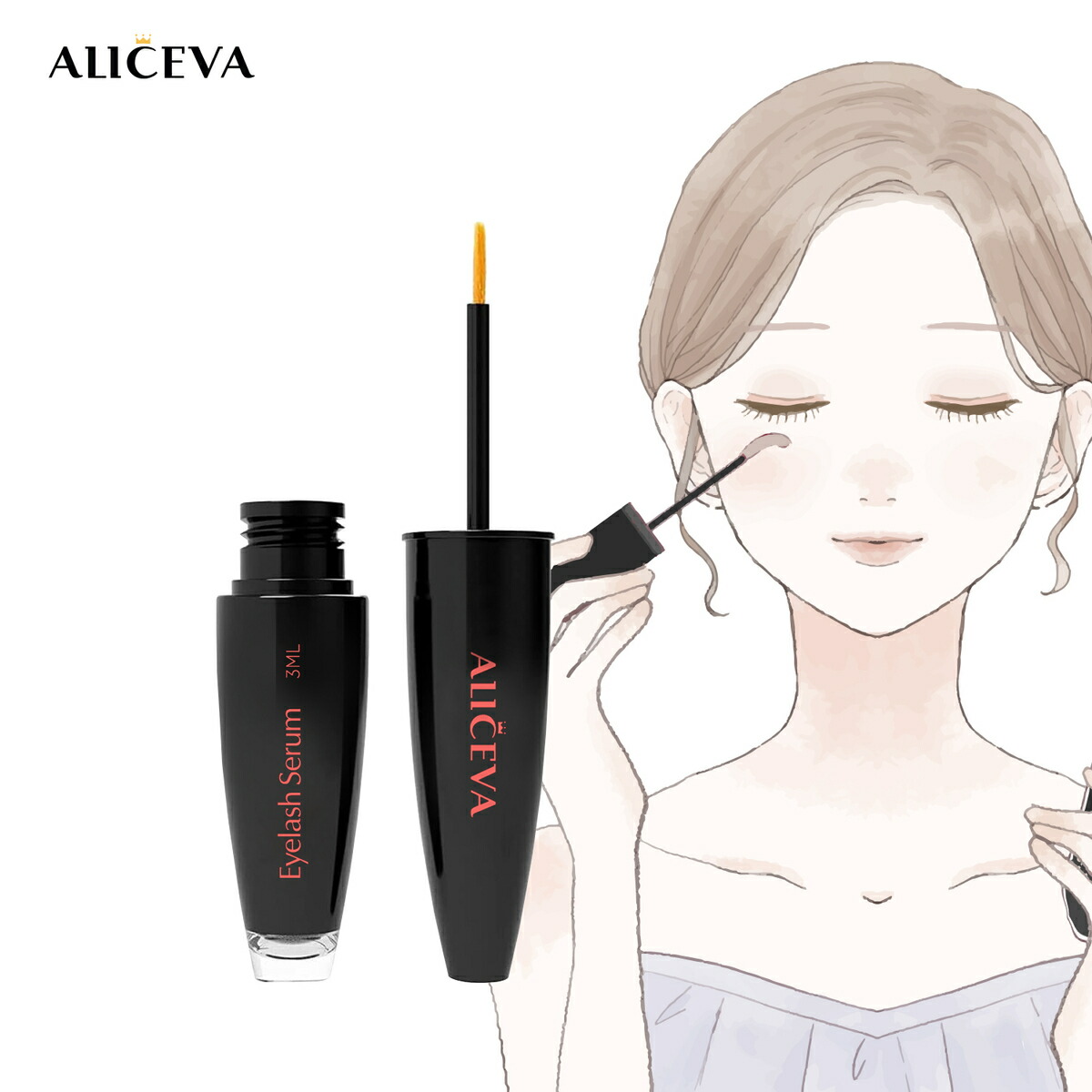 【楽天市場】ALICEVA まつ毛美容液 眉毛 美容液 ツルドクダミエキス ニンフェアケルレア花エキス ジンセノシド 加水分解シルク ...