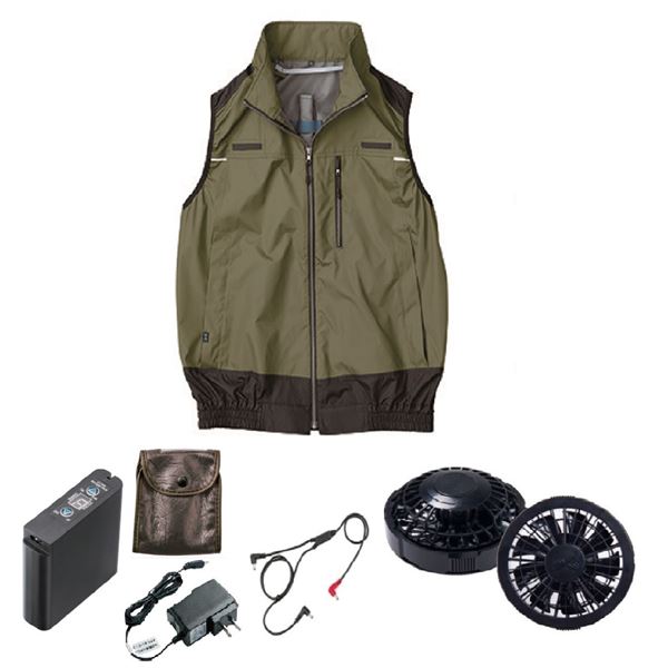 楽天市場】KU92100 空調服 R 綿・ポリ混紡 フルハーネス仕様 FAN2200G