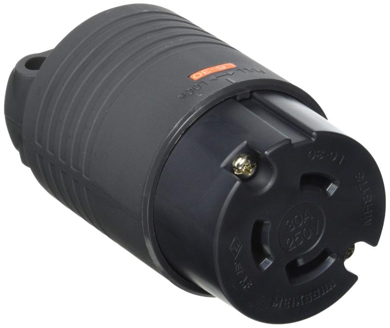 【楽天市場】明工社 接地2P 30A引掛コネクターボデー 30A 250V (黒) (L6-30R 準拠) MH8173B：オールインストア