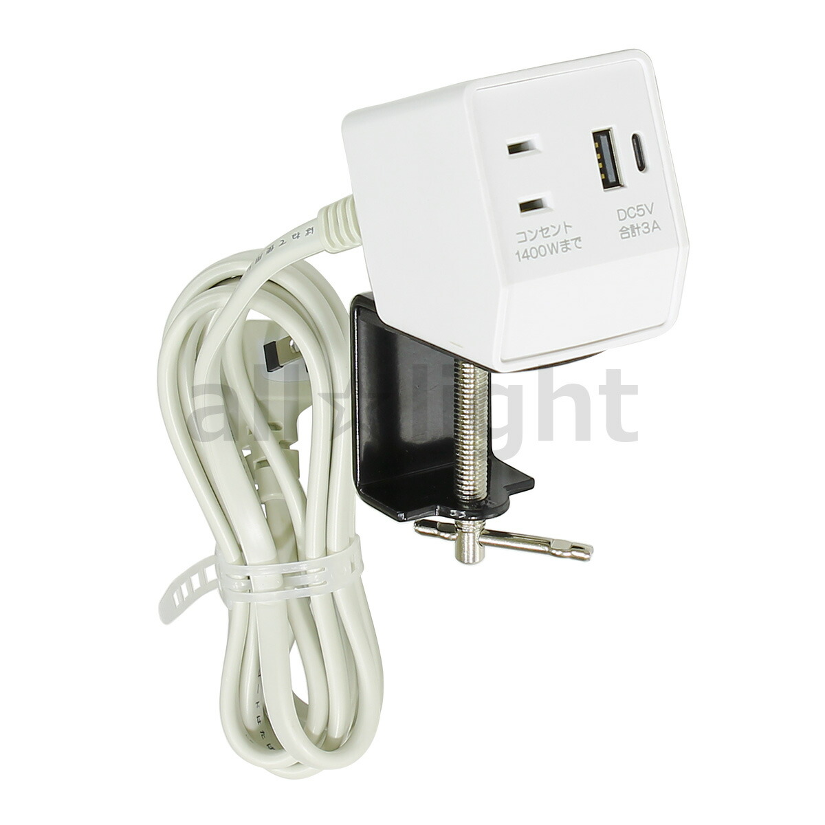 【楽天市場】ノア 家具用コンセント（什器用） 固定式マルチコンセントタップ 1ヶ口コンセント(1400Wまで) USBコンセント(Type-A ...