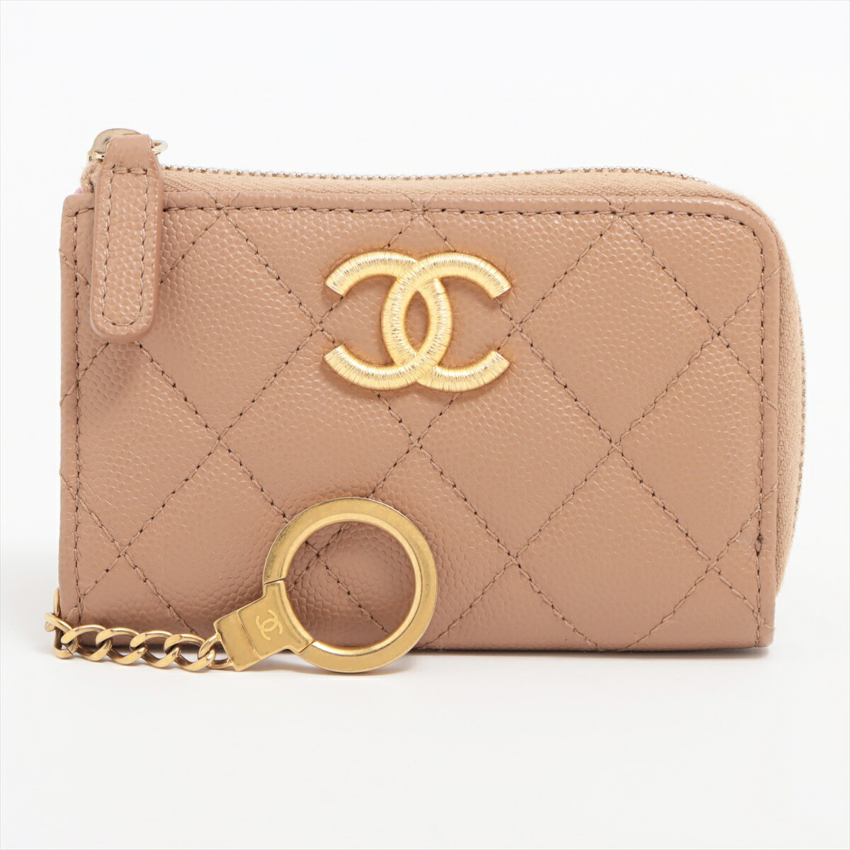 【楽天市場】【中古】シャネル マトラッセ キャビアスキン コインケース ベージュ ゴールド金具 ランダム チェーンストラップ：ALLU 楽天市場店