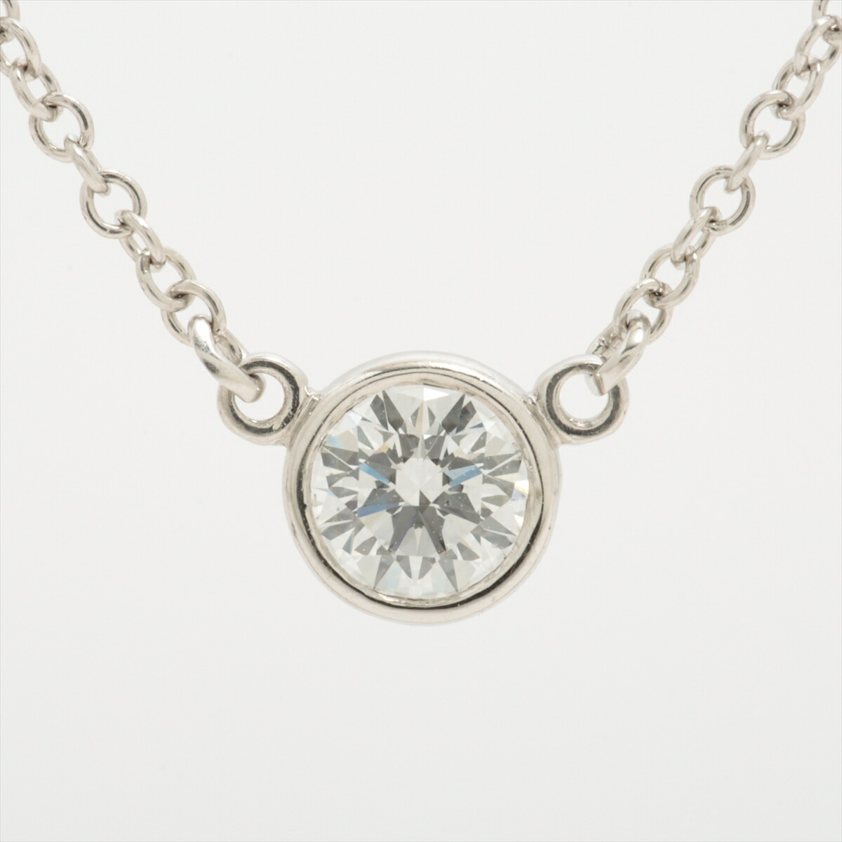 【楽天市場】【中古】ティファニー バイザヤード 1P ダイヤ ネックレス Pt950 2.4g 0.22 G VS2 3EX NONE：ALLU 楽天市場店