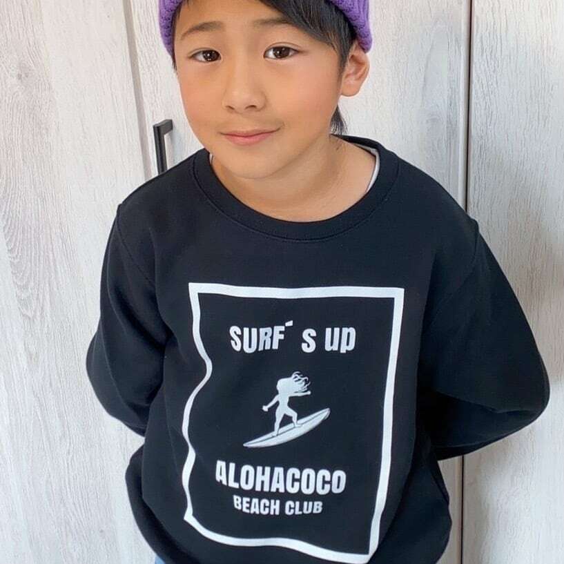 【楽天市場】SURF‘s up coco キッズトレーナー【ブラック】：ALOHACOCO