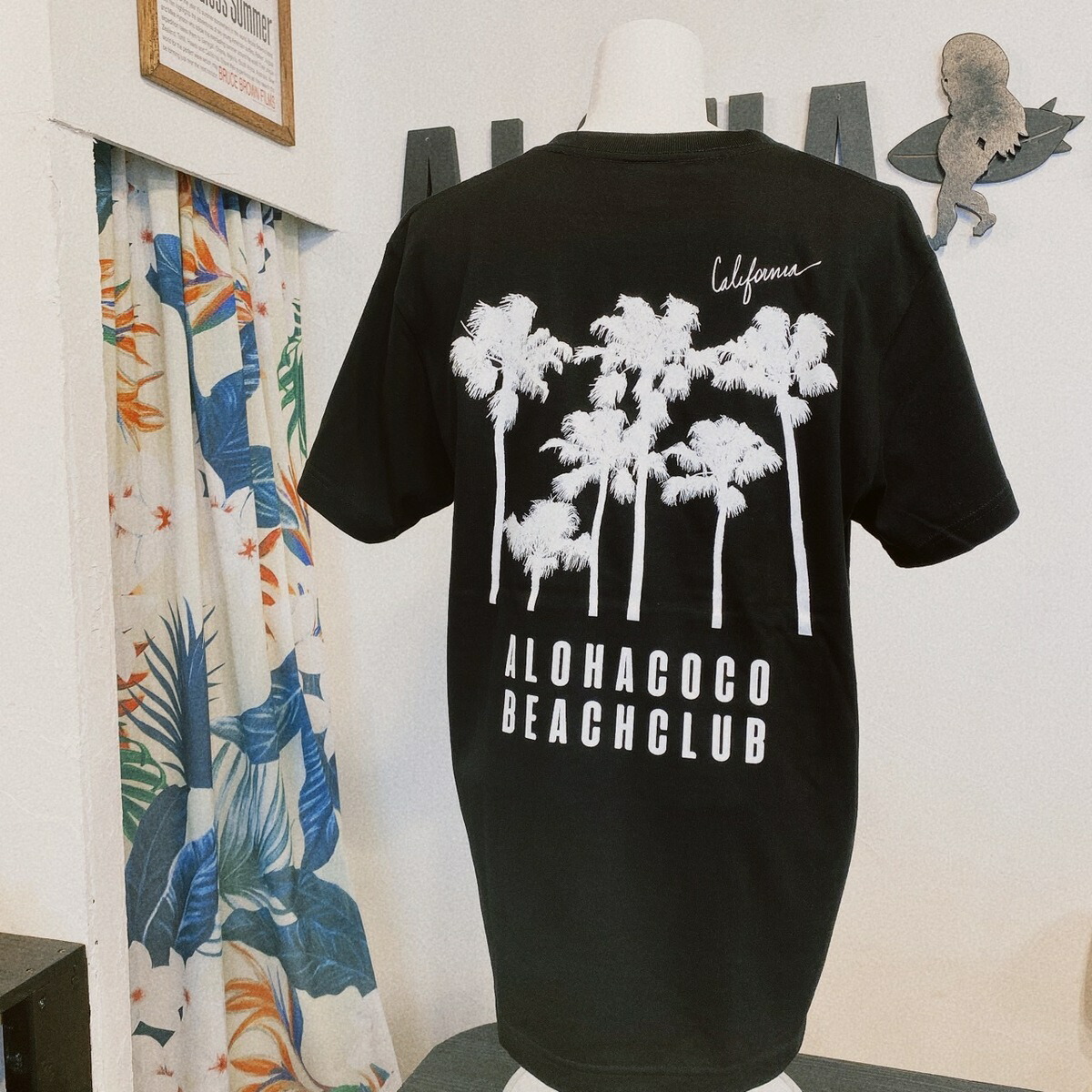 【楽天市場】ALOHACOCO BEACHCLUB Palm tree UNISEX TEE(ブラック)：ALOHACOCO