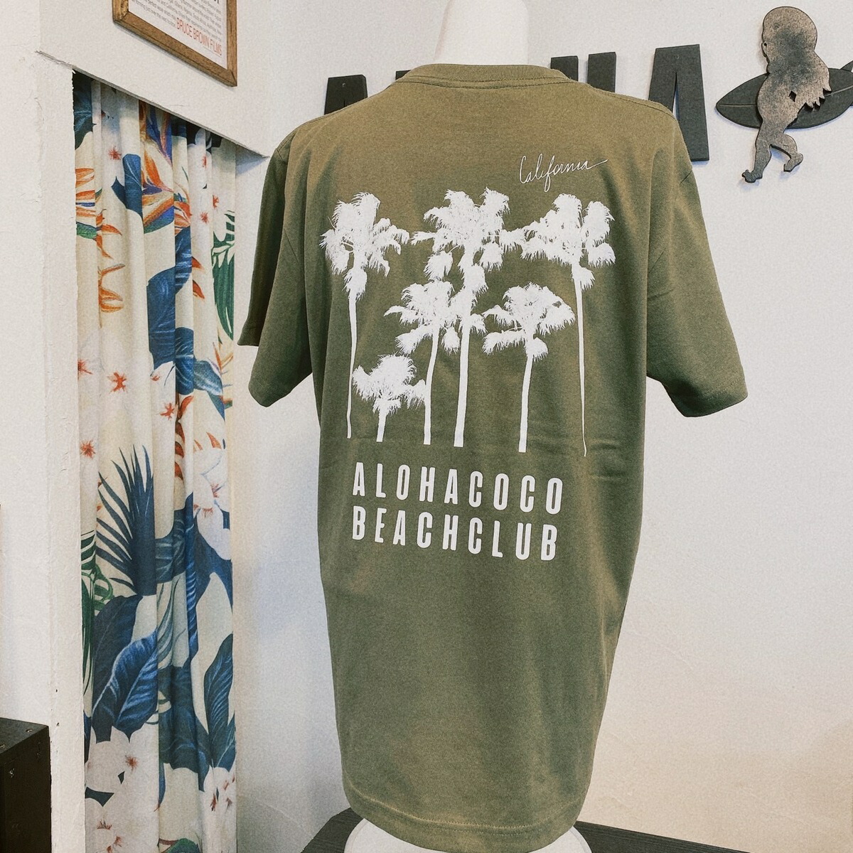 【楽天市場】ALOHACOCO BEACHCLUB Palm tree UNISEX TEE(ライトオリーブ)：ALOHACOCO