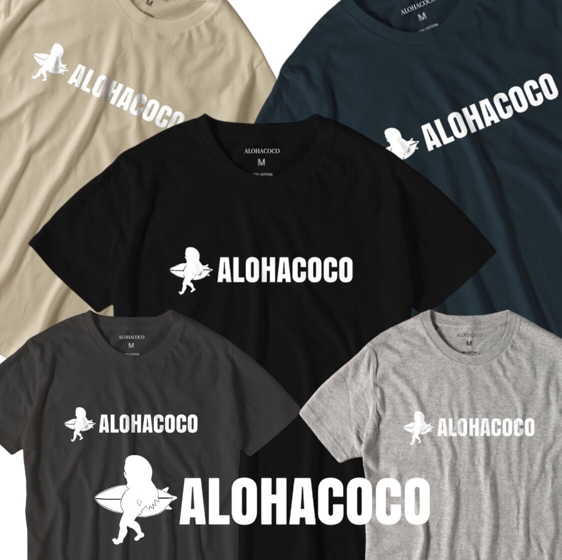 【楽天市場】COCOロゴTEE【首周りゆったり】ゆったりTシャツ半袖男女兼用UNISEXシルエットTシャツ5COLOR送料無料シンプルコーデオススメ：ALOHACOCO