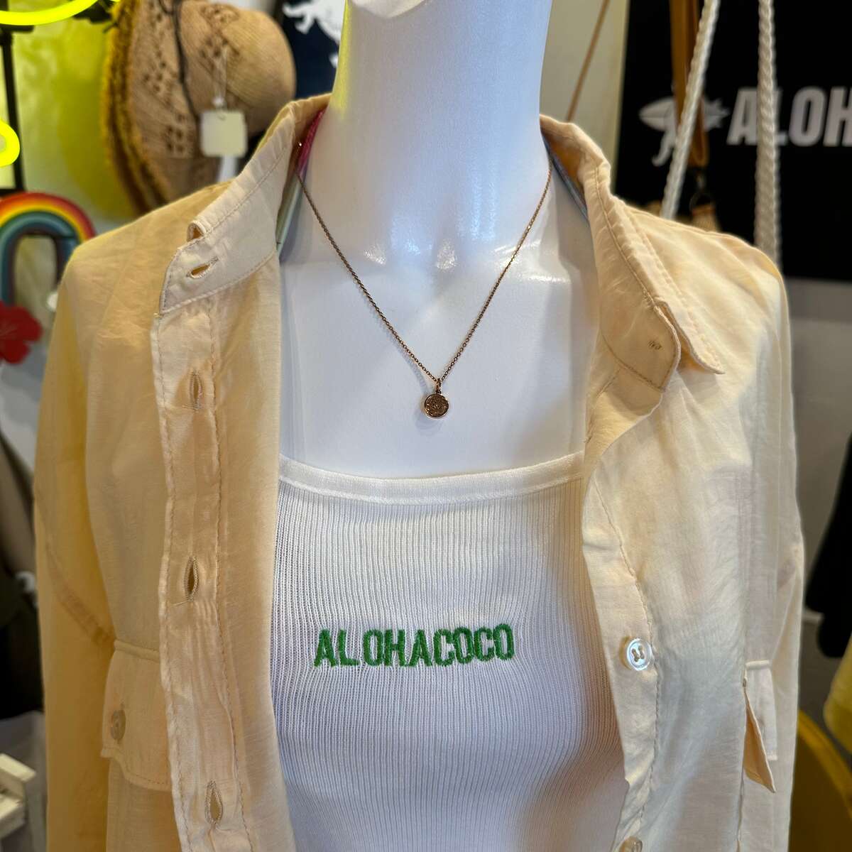 【楽天市場】オーバーサイズ 長袖 シアーシャツ【イエロー】：ALOHACOCO