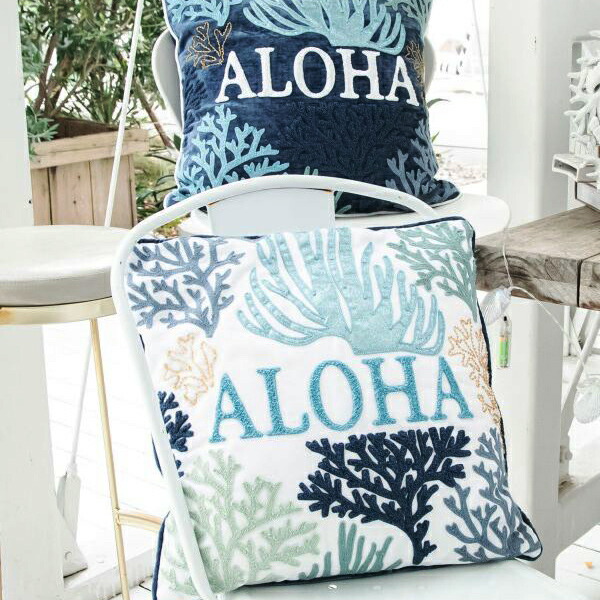 【楽天市場】ハワイアン クッションカバー 45×45cm ハワイ インテリア 雑貨 海 ビーチ 南国 リゾート マリン コーラル サンゴ 珊瑚 aloha hawaii おしゃれ 上品 高級感 ...