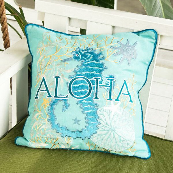 【楽天市場】ハワイアン クッションカバー 45×45cm ハワイ インテリア 雑貨 マリン 海 ビーチ 南国 リゾート シーホース コーラル サンゴ 珊瑚 シェル 貝殻 aloha ...