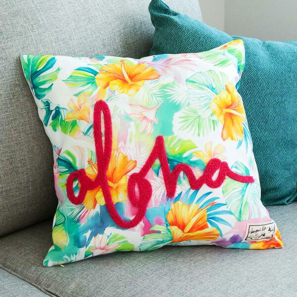 【楽天市場】ハワイアン クッションカバー 45×45cm ハワイ インテリア 雑貨 Lauren Roth（ローレン・ロス） おしゃれ 花柄 モンステラ ハイビスカス 海 ビーチ 南国 ...