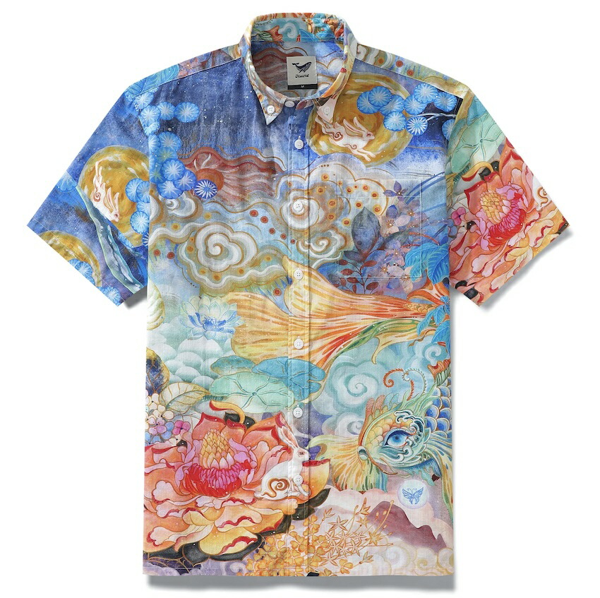 【楽天市場】アロハシャツ メンズ 大きいサイズ YIUME ユーミー UM024 マルチカラー 鯉・兎柄 ギフト プレゼント 人気 おしゃれ ...