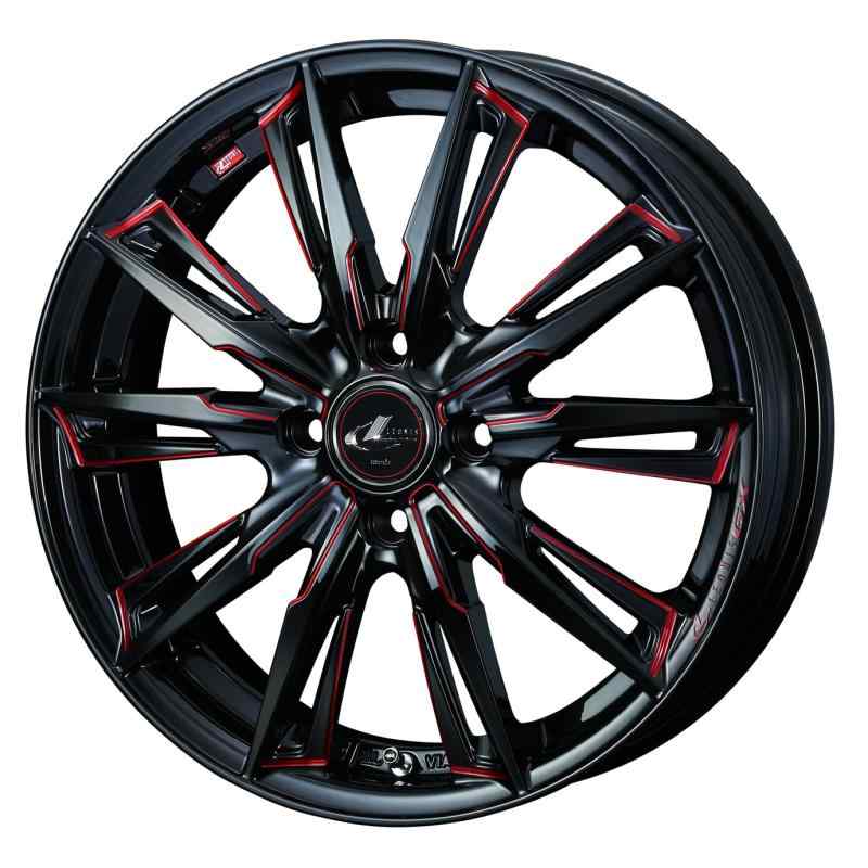 【楽天市場】Weds LEONIS GX 17インチ 4H PCD100 6.5J +42 BK/SC(RED) 【0039348】：ヘルスケアアルファ楽天市場店