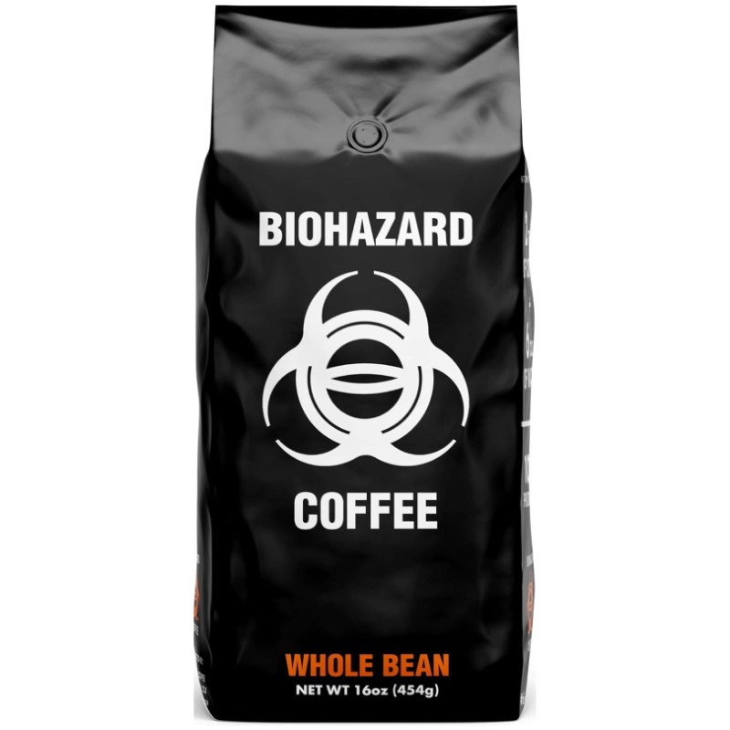 【楽天市場】高カフェイン ストロングコーヒー 豆 454g ダークロースト バイオハザード Biohazard Whole Bean ...
