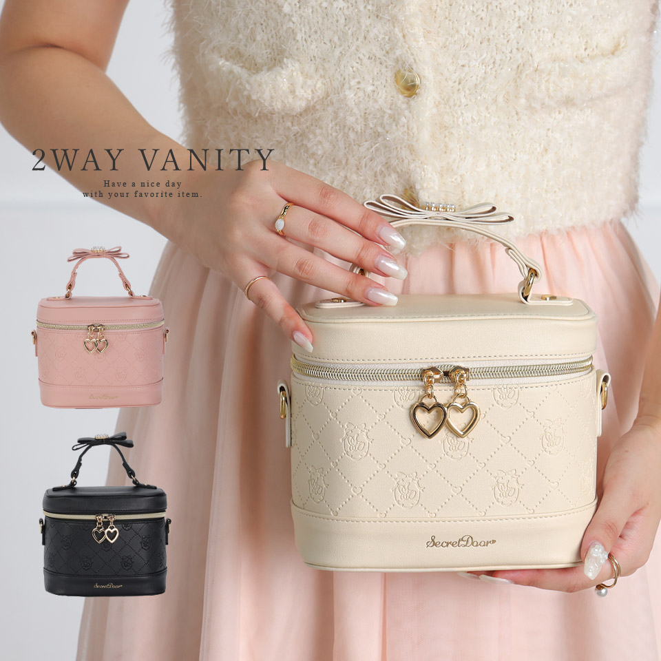 【楽天市場】バニティ バニティバッグ ビジュー りぼん リボン ハート 2way ショルダーバッグ ショルダー 肩掛け 斜め掛け 量産 ...